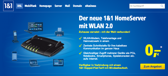 Neue 1&1 HomeServer: Fritz!Box 7490 im Bundle mit 1&1 Doppel-Flat