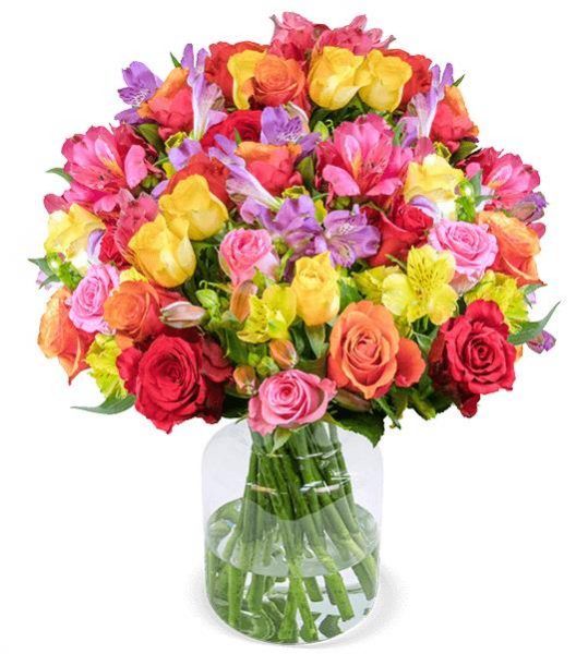 BlumeIdeal: Rosenglück-Strauss mit Rosen und Inkalilien für 24,48€ inkl ...