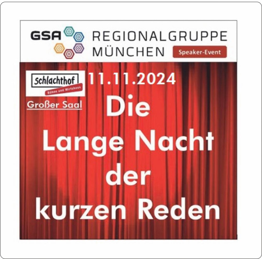 Die Lange Nacht der kurzen Reden am 11.11. im Schlachthof München ...