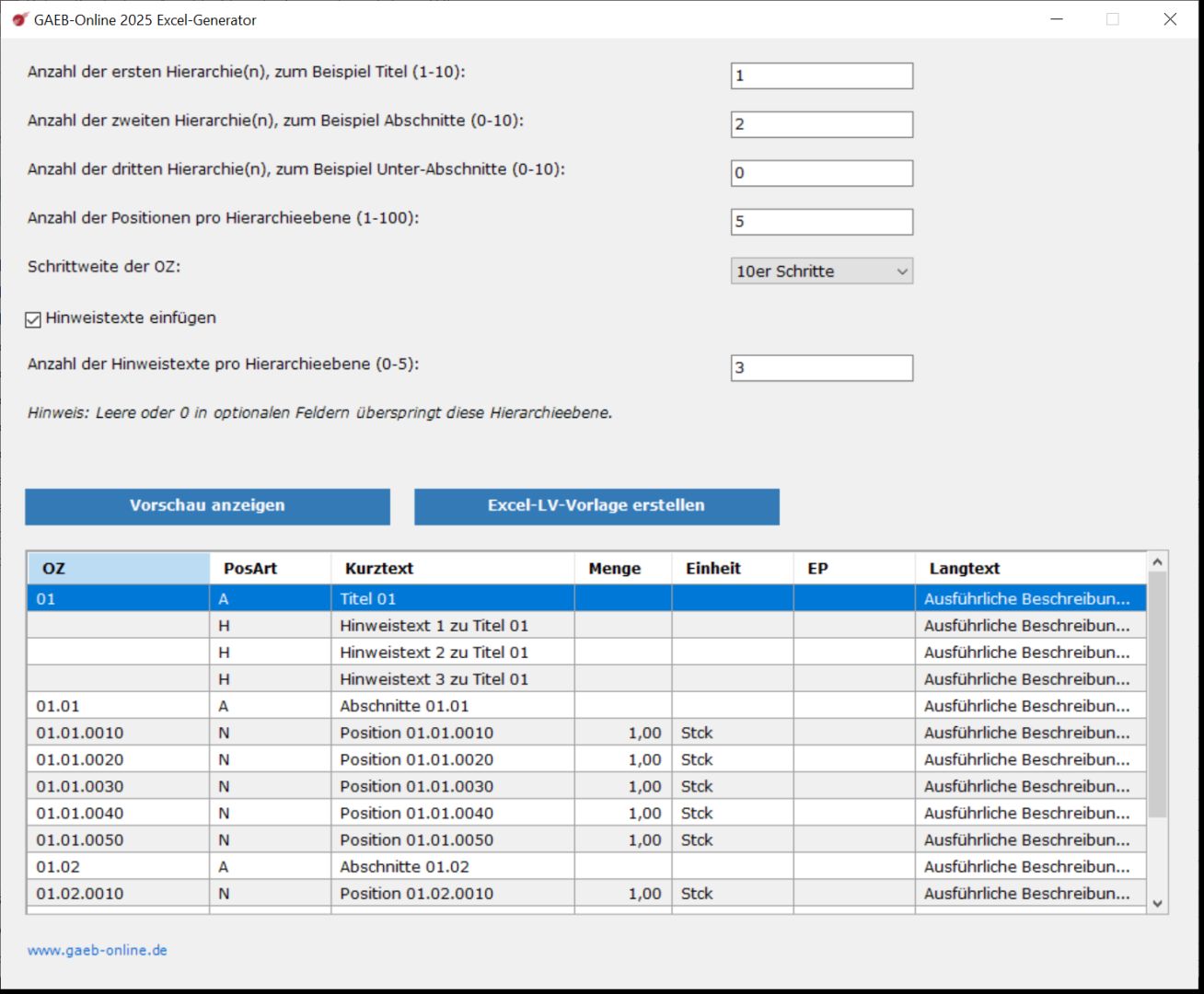Kostenloser Excel-LV-Generator: Der einfache Weg zum GAEB-LV